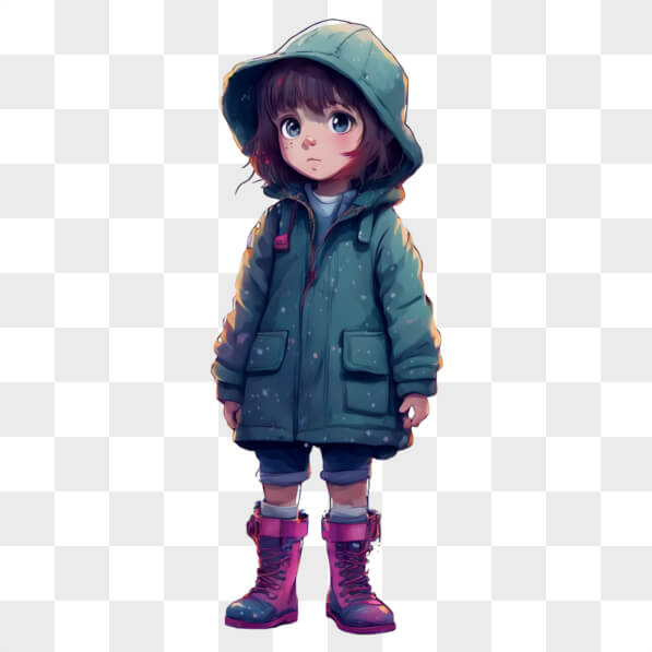 Download Animated Girl in Teal Jacket with Pink Boots Cartoons Online ...