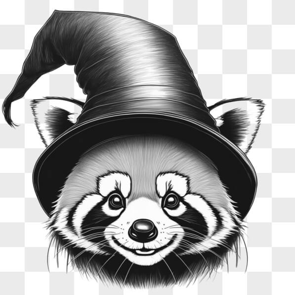 Download Red Panda in a Wizard Hat Sketches Online - Creative Fabrica