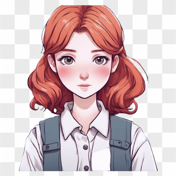 Download Illustrated girl with red hair in a vest Cartoons Online ...