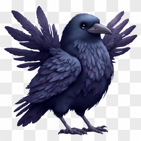 Download Illustrated Raven with Wings Spread Cartoons Online - Creative ...