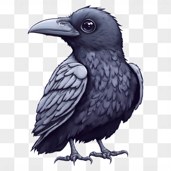 Download Illustrated Raven with Glossy Feathers Cartoons Online ...