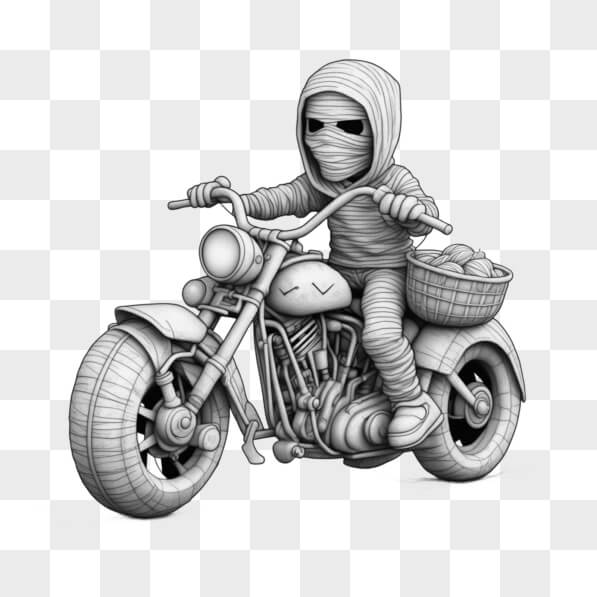 Download Mummy Riding a Vintage Motorcycle Sketches Online - Creative ...