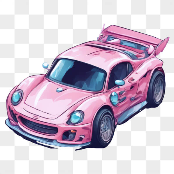 Download Vibrant Pink Sports Car Cartoons Online - Creative Fabrica