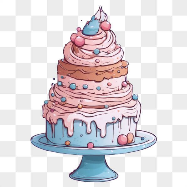 Download Whimsical Layer Cake with Colorful Frosting and Candies ...