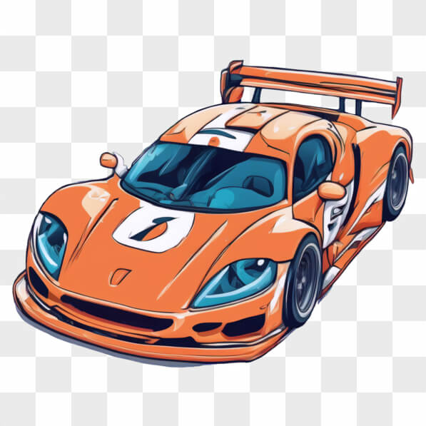 Download Stylized Orange Race Car Cartoons Online - Creative Fabrica