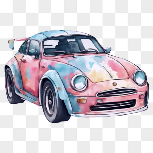Download Artistic Vintage Car with Pastel Colors Cartoons Online ...