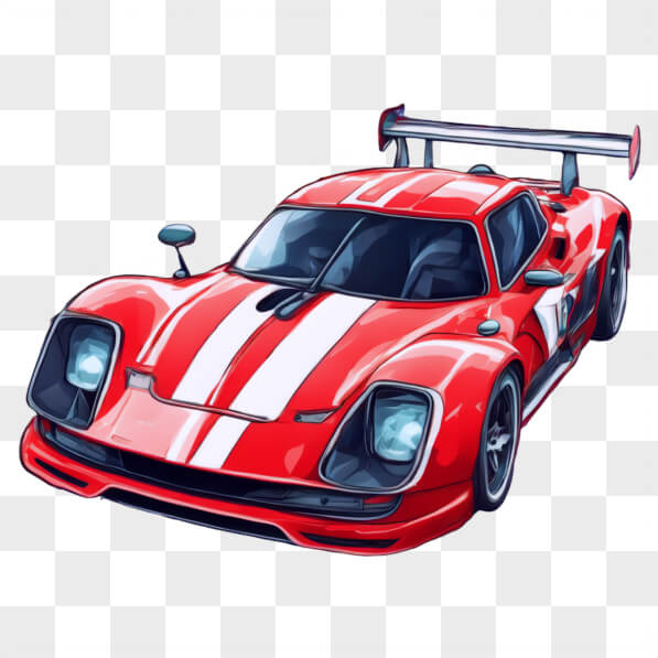 Download Red Sports Car with Racing Stripes Cartoons Online - Creative ...