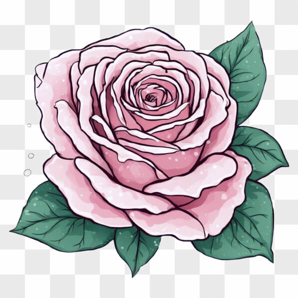Download Illustrated Pink Rose on Black Background Cartoons Online ...