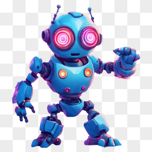 Download Cartoon Robot with Glowing Eyes Cartoons Online - Creative Fabrica