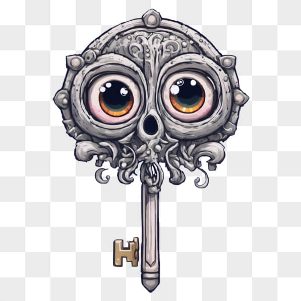 Download Whimsical Key with Eyes Cartoons Online - Creative Fabrica