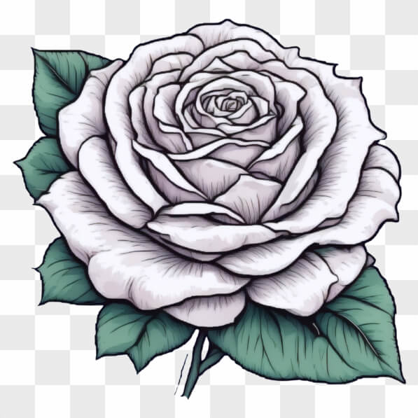 Download Illustration of a White Rose Cartoons Online - Creative Fabrica