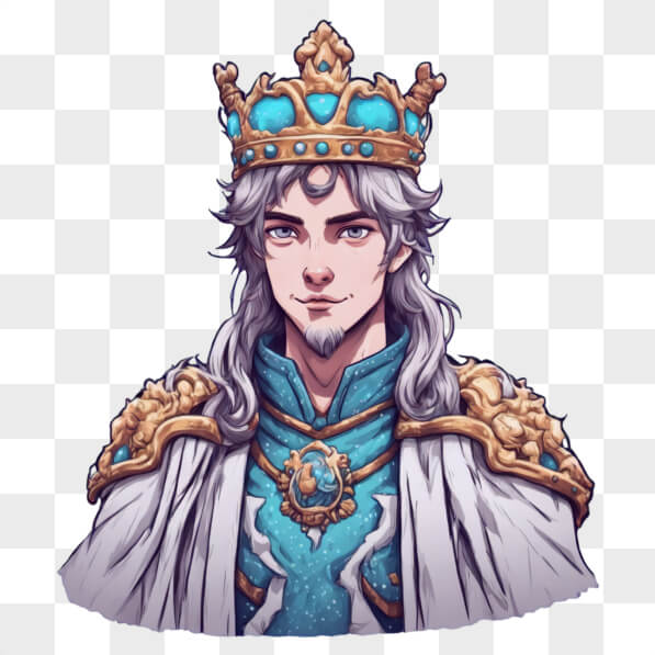 Download Regal Character with Crown and Ornate Robe Cartoons Online ...