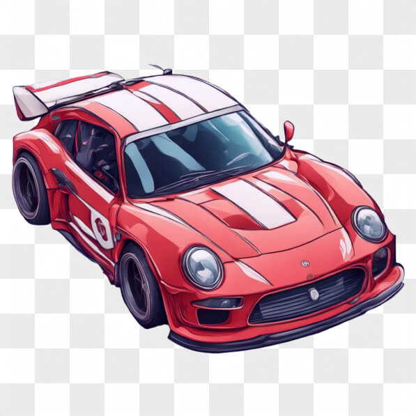 Download Sleek Red Sports Car with Racing Stripes Cartoons Online ...