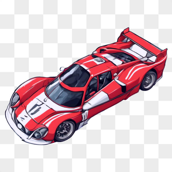 Download Sleek Red Racing Car Cartoons Online - Creative Fabrica