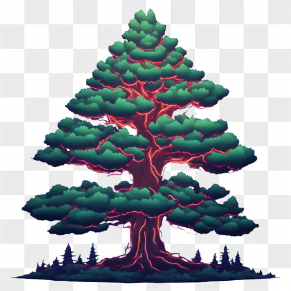 Download Stylized Tree with Electric Pink Veins Cartoons Online ...
