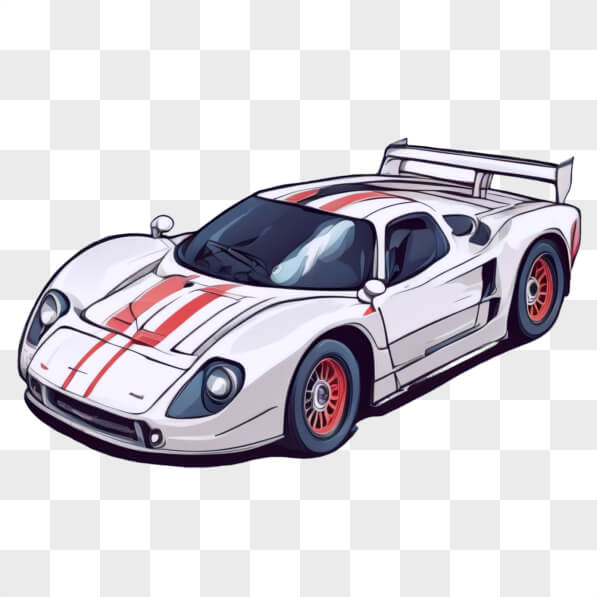 Download Stylized Sports Car with Racing Stripes Cartoons Online ...