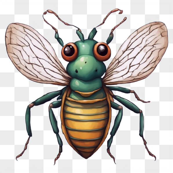 Download Stylized Cicada Illustration Cartoons Online - Creative Fabrica