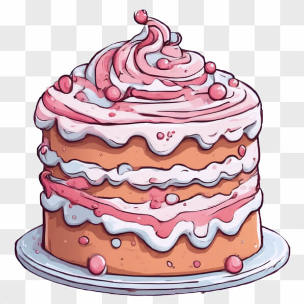 Download Colorful Layered Cake with Pink Frosting Cartoons Online ...