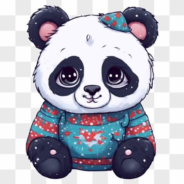 Download Cute Panda Character in Sweater Cartoons Online - Creative Fabrica