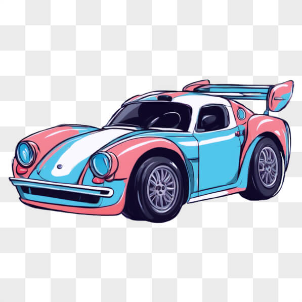 Download Stylized Race Car in Pink and Blue Cartoons Online - Creative ...