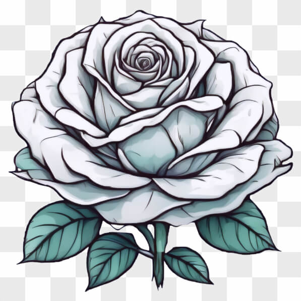 Download Stylized White and Blue Rose Cartoons Online - Creative Fabrica