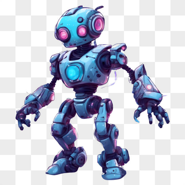 Descarga Robot humanoide con acentos azules y rosas Cartoons En Línea ...