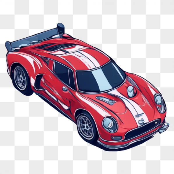 Download Stylized Red Sports Car with Racing Stripes Cartoons Online ...