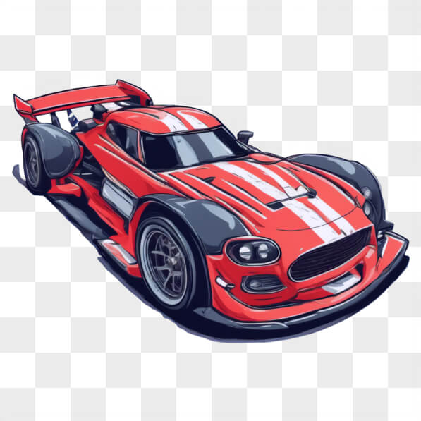 Download Red Race Car with White Stripes Cartoons Online - Creative Fabrica