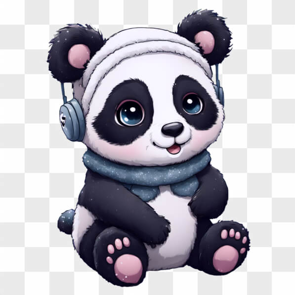 Download Cute Cartoon Panda with Headphones Cartoons Online - Creative ...