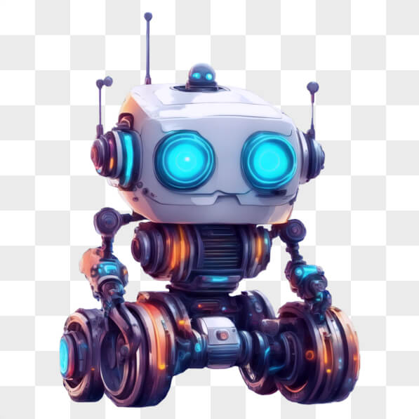 Download Futuristic Cartoon Robot with Glowing Eyes Cartoons Online ...