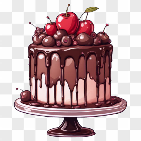 Download Decadent Chocolate Cake with Cherries Cartoons Online ...