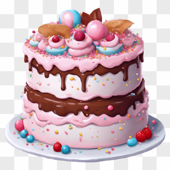 Download Colorful Three-Tier Cake Cartoons Online - Creative Fabrica