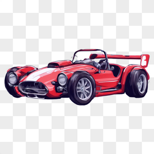 Download Red Sports Car with Racing Stripes Cartoons Online - Creative ...