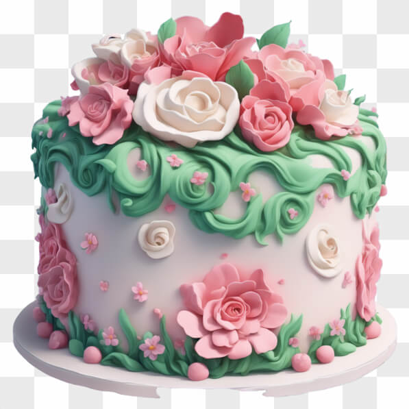 Download Floral Cake Decoration Cartoons Online - Creative Fabrica