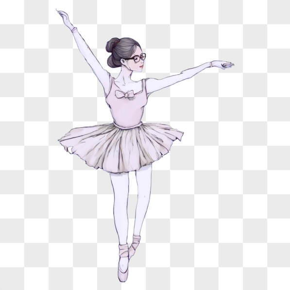 Download Ballet Dancer in Elegant Pose Cartoons Online - Creative Fabrica