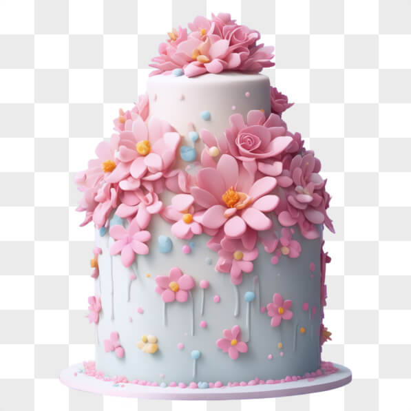 Download Elegant Floral Cake Cartoons Online - Creative Fabrica