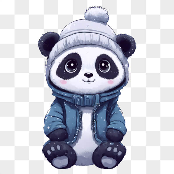 Download Cute Animated Panda in Winter Attire Cartoons Online ...