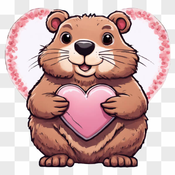 Download Cute Cartoon Groundhog Holding a Heart Cartoons Online ...