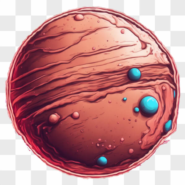 Download Stylized Planet with Swirls and Orbiting Spheres Cartoons ...