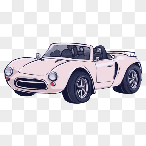 Download Pink Convertible Sports Car Cartoons Online - Creative Fabrica