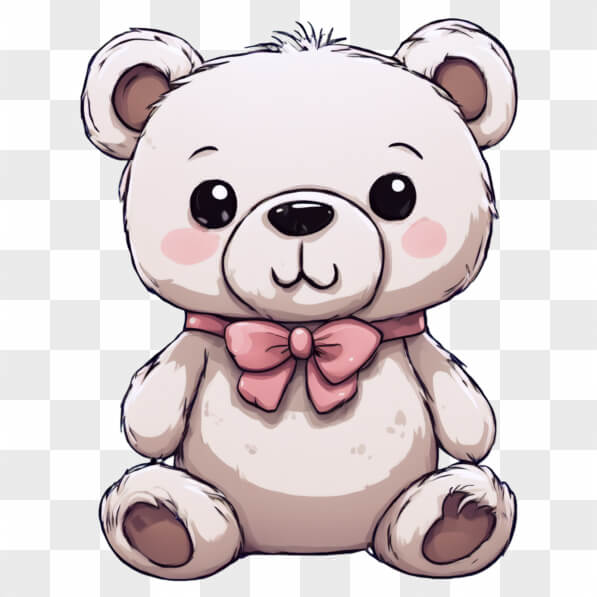 Download Cute cartoon teddy bear with pink bow Cartoons Online ...
