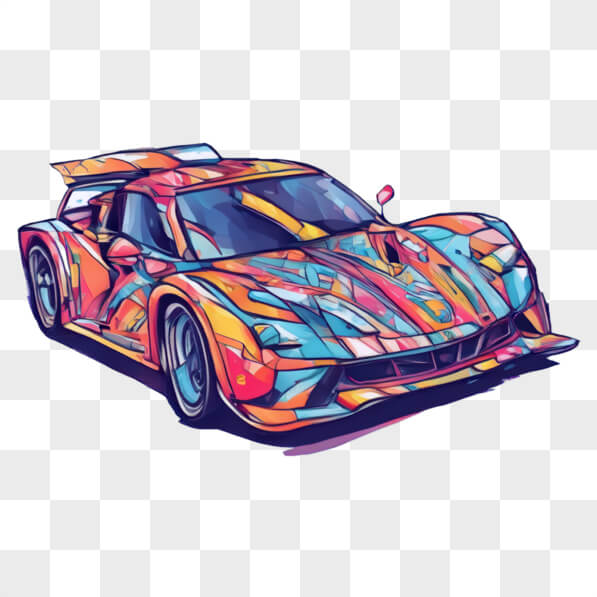 Download Colorful Abstract Sports Car Cartoons Online - Creative Fabrica