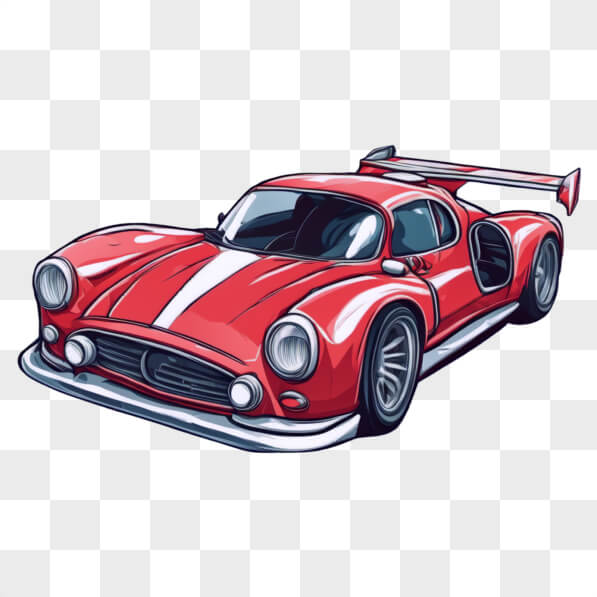 Download Stylish Red Sports Car with Racing Stripes Cartoons Online ...