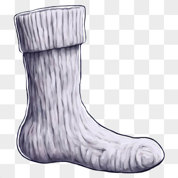Download Cozy White Knitted Sock Cartoons Online - Creative Fabrica