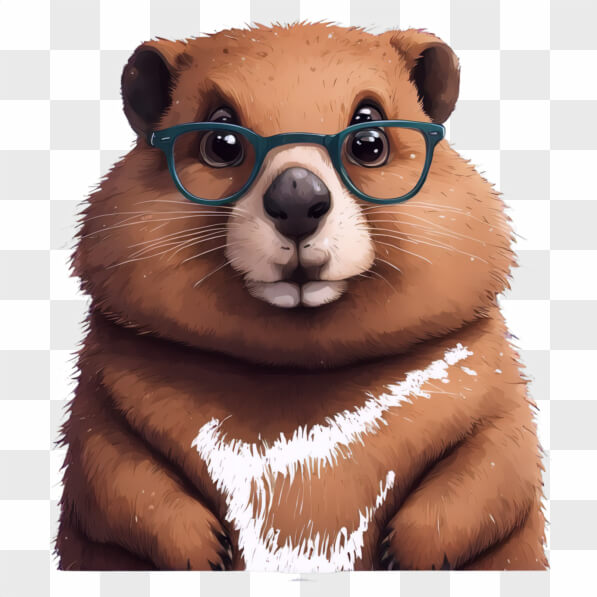 Download Cartoon Groundhog with Glasses Cartoons Online - Creative Fabrica