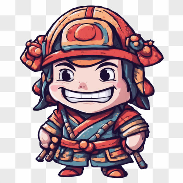 Download Chibi Warrior Character in Traditional Armor Cartoons Online ...