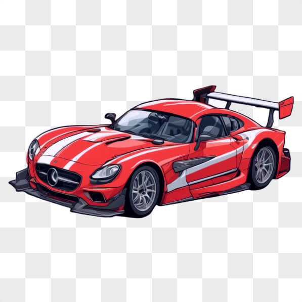 Download Stylized Red Mercedes-Benz Sports Car Cartoons Online ...