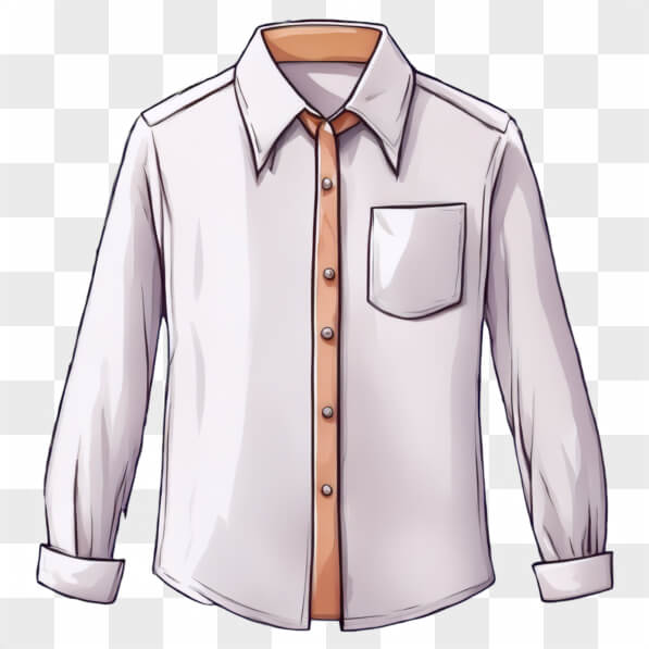 Download Stylish White Shirt with Orange Collar Cartoons Online ...
