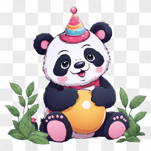 Download Happy Cartoon Panda Celebrating Cartoons Online - Creative Fabrica