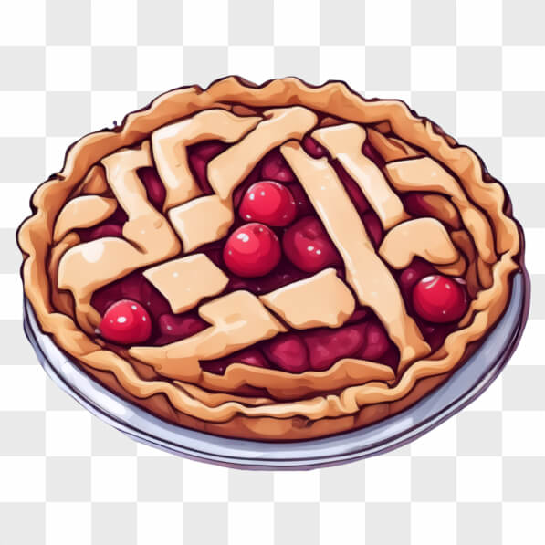 Download Delicious Cherry Pie with Lattice Crust Cartoons Online ...